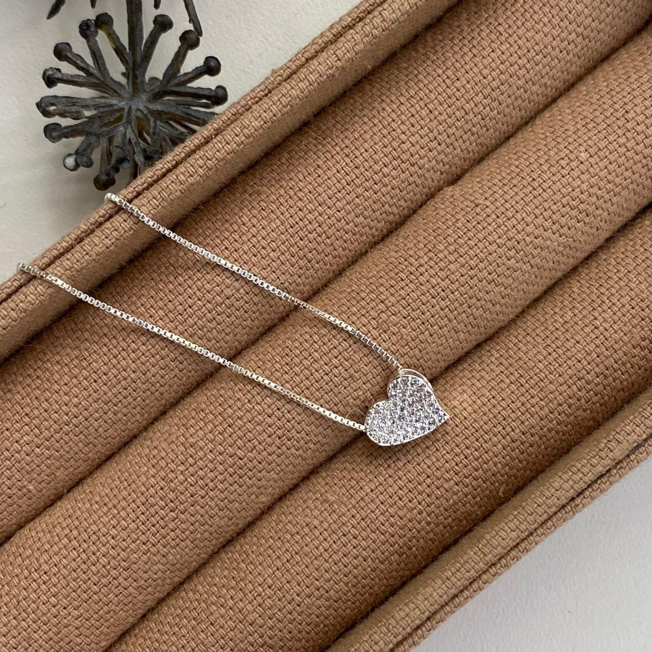 MONREALE JOIAS - Colar Coração Cravejado